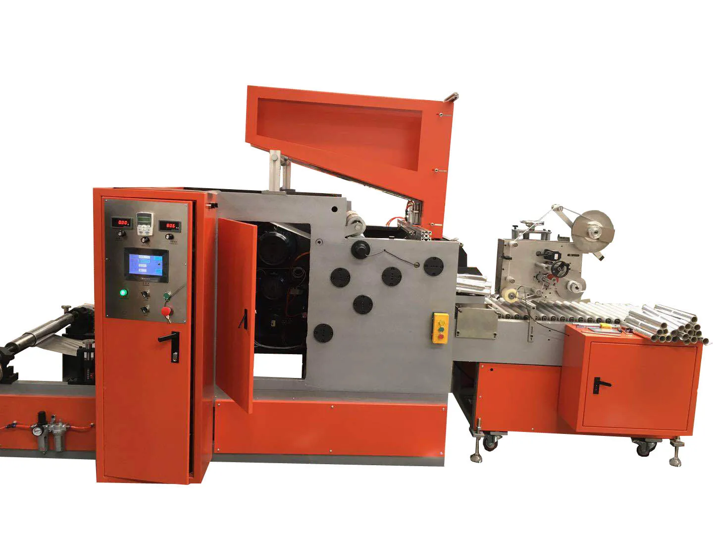 Automatic Aluminium Foil Roll Rewinding Machine With Labeling Function ...