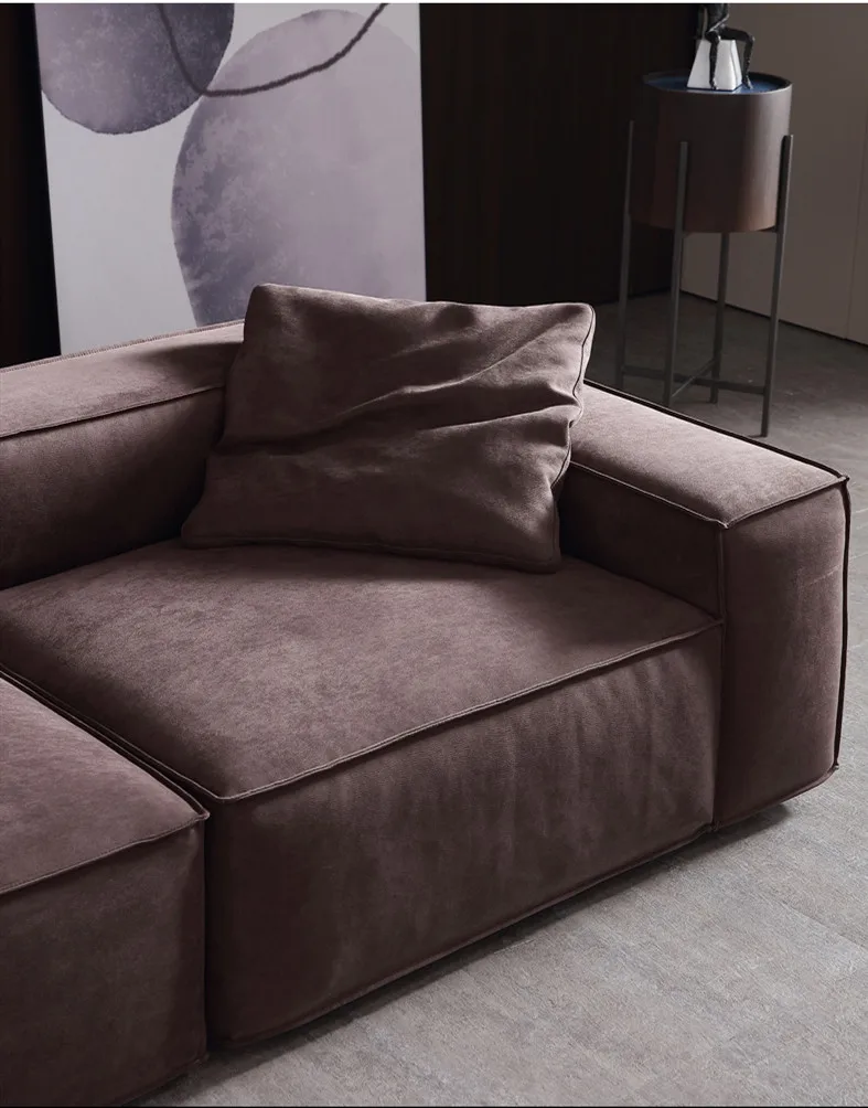 Italian Sofa Sectional L Shape Sofa Set Linen Fabric Designer Cubic ...