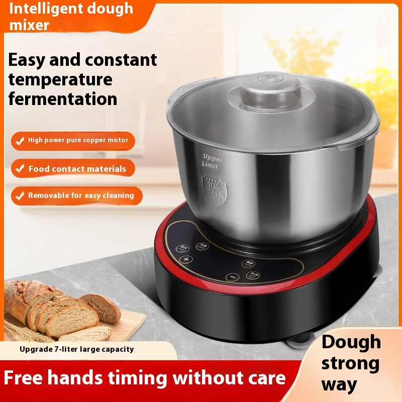 Automatic Stainless Steel Smart Dough Mixer 5-7kg Household Chef ...