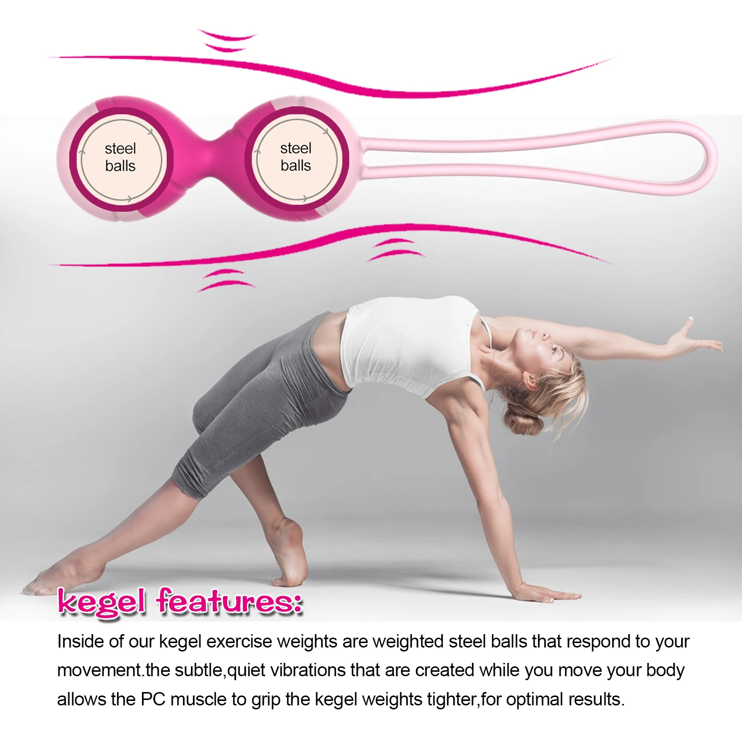 Pelvic Floor Kegel Ball Remote Control Vagina Exercise Ball Vaginal ...