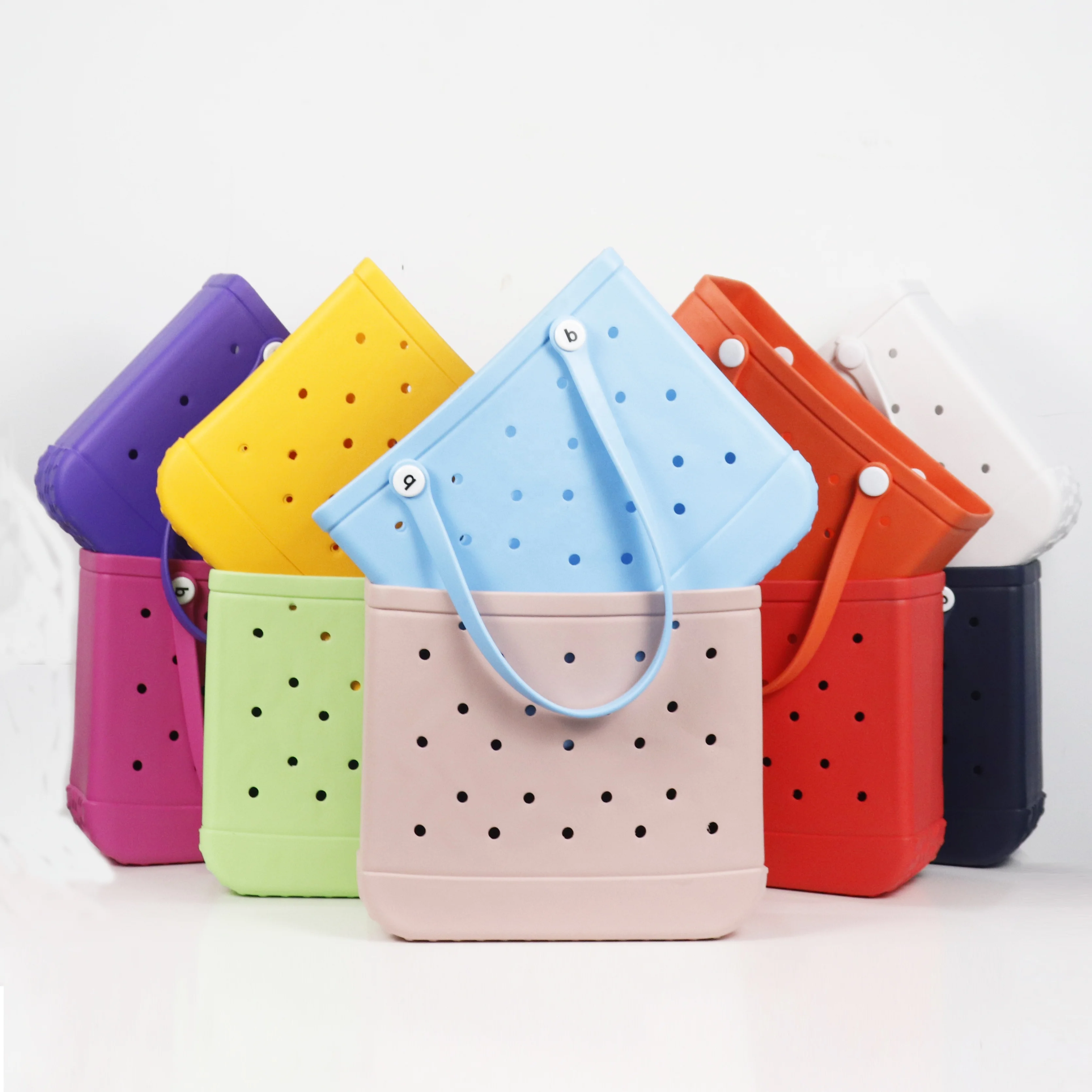 Beach Large Capacity Eva Shoulder Bag Beach Bags Plastic Handle Bag ...