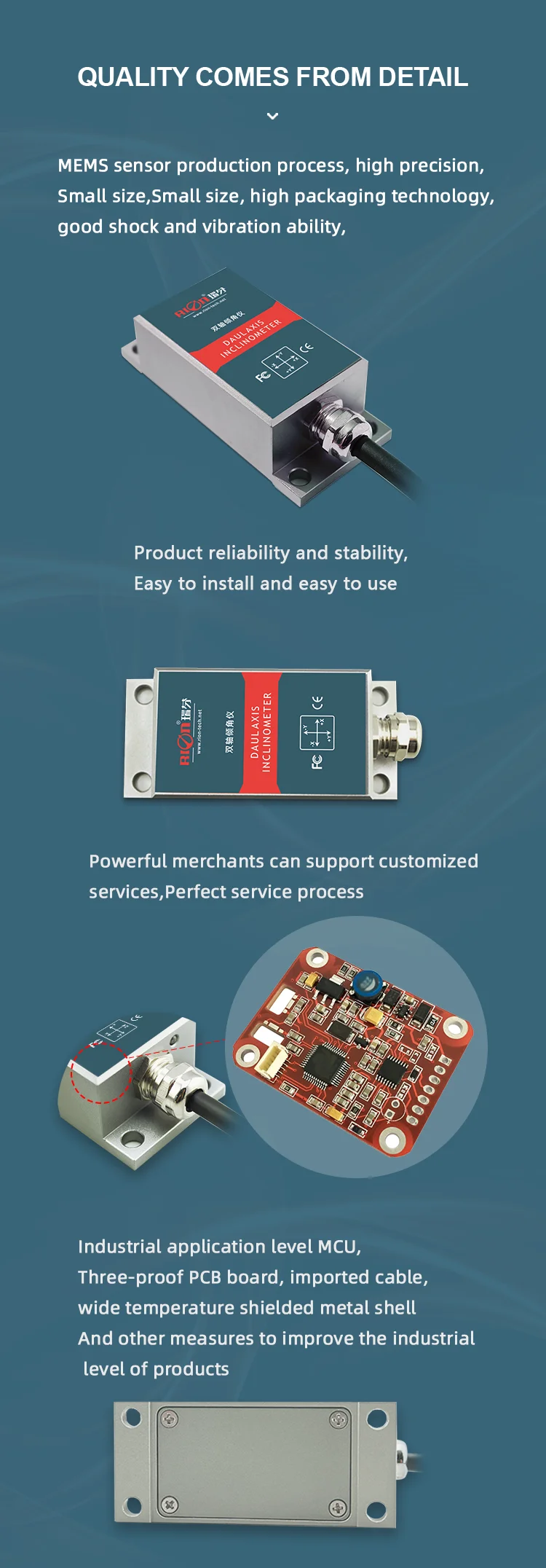 Sca128t Dual Axis Analog Current Output Inclinometer With 4-20ma Output ...