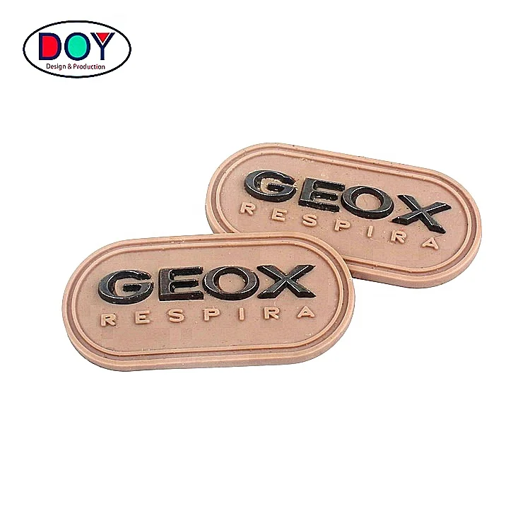 Custom Raised Logo Rubber Labels Patches With Stamping Metal Letters ...