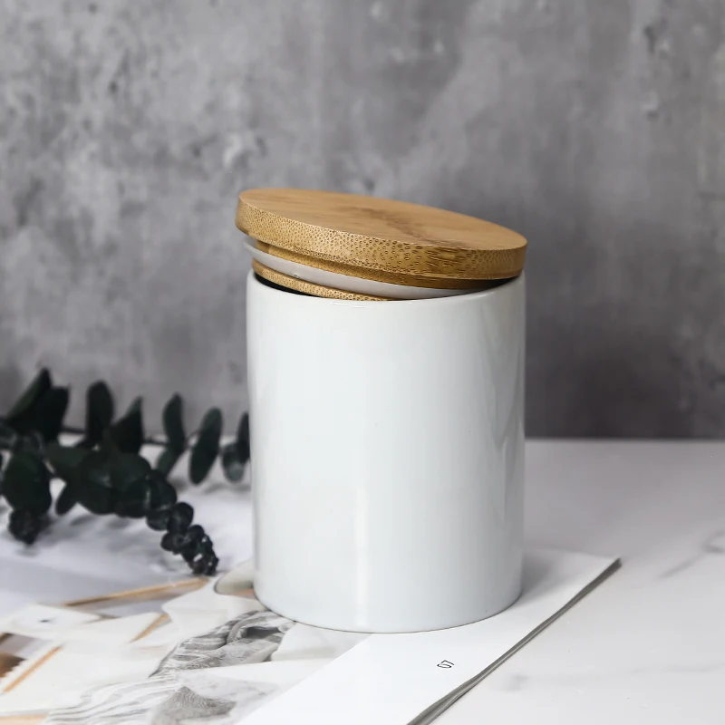 Container Candle Holders Black Empty Sublimation Ceramic Candle Jar ...