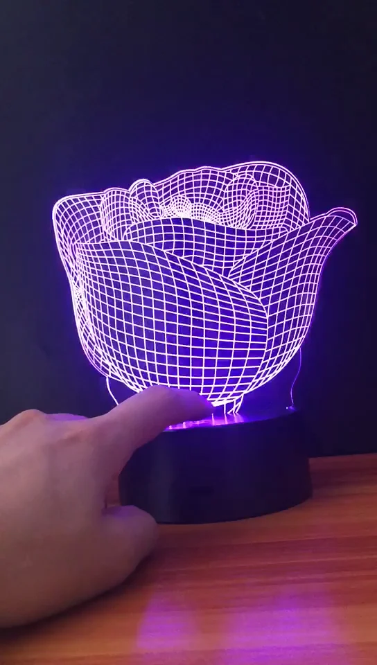 Usb Led Night Light Hologram 3d Illusion Lamp For Kids Child Bedroom ...