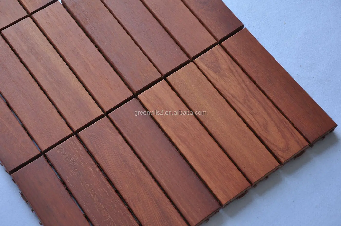 Durable Kempas Wood Decking - Interlocking Outdoor Tiles