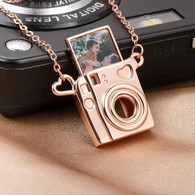 Personalized Camera Photo Necklace Custom Picture Locket Pendant ...