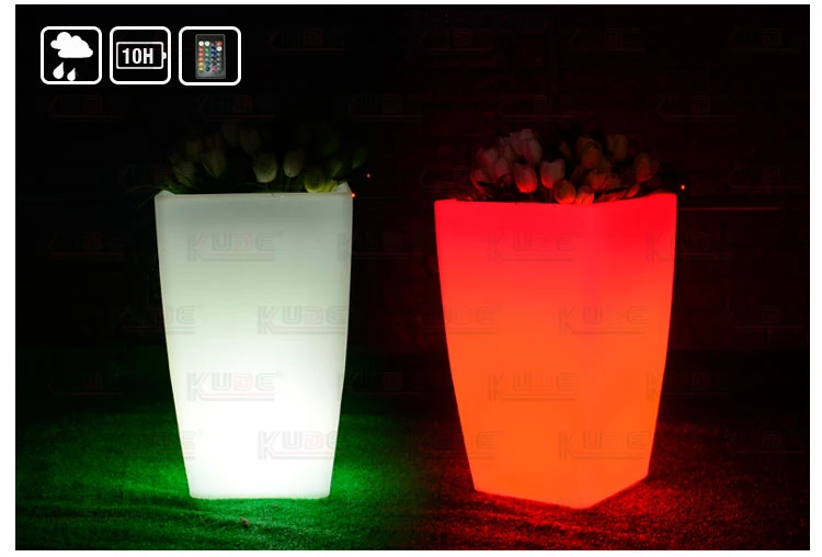 Led Illuminate Glowing Flower Pot Light Solar Led Flower Planter Pot ...