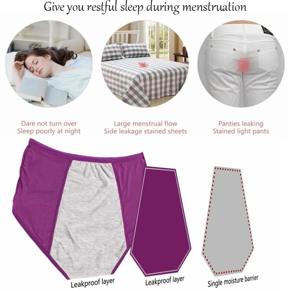 New Women's Sanitary Pants,Women's Menstrual Period Pants,Mid-waist ...