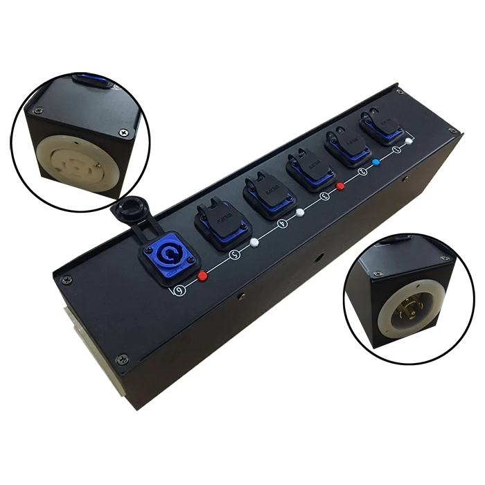 3 Phase 220V 6 Way Portable Power Box Edison Metal Panel Box with ...
