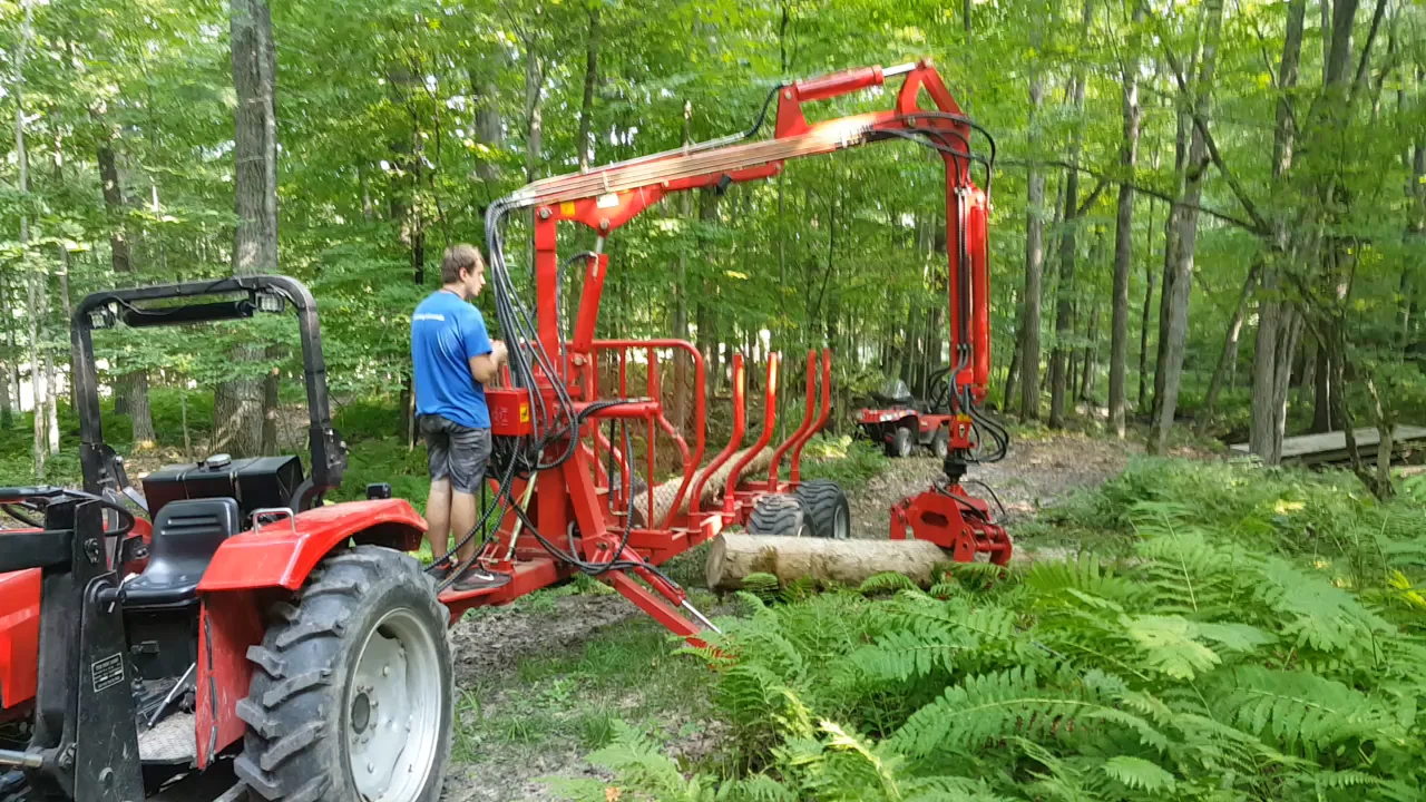 Mini Log Trailer With Crane(zm1002) - Buy Pto Log Trailer,Hydraulic Log ...