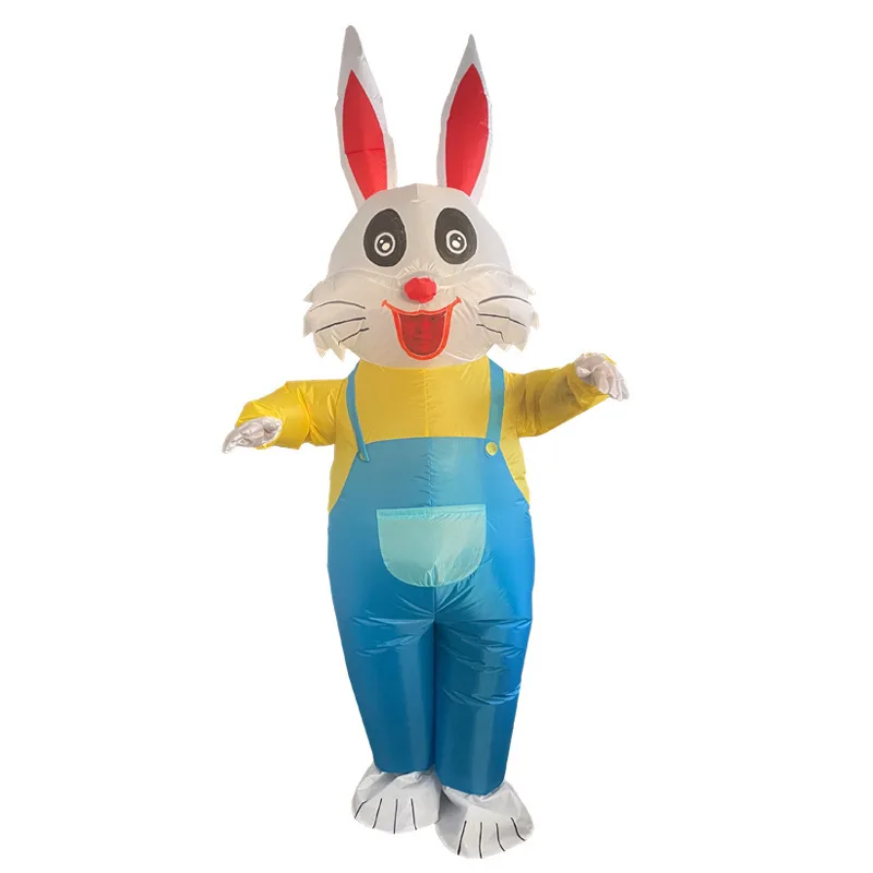 Easter Party Inflate Bunny Mascot Walking Blow Up Rabbit Doll Costume ...