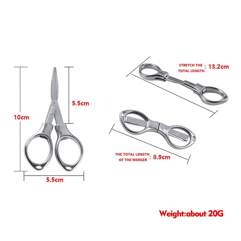 8 Shape Small Folding Scissors Multi-function Portable Mini Scissors ...