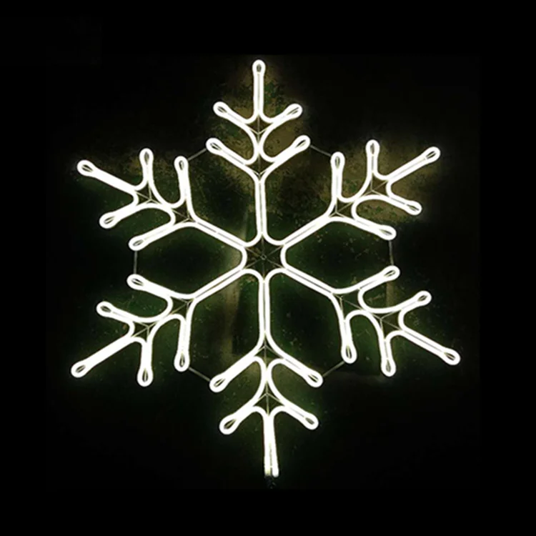 LED Neon Snowflake Motif Light with Meteor Effect for Christmas