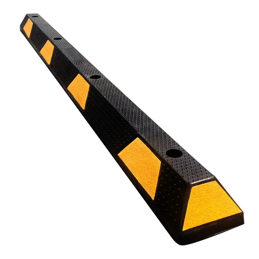 72\" Reflective Rubber Car Garage Wheel Stopper Parking Divider ...