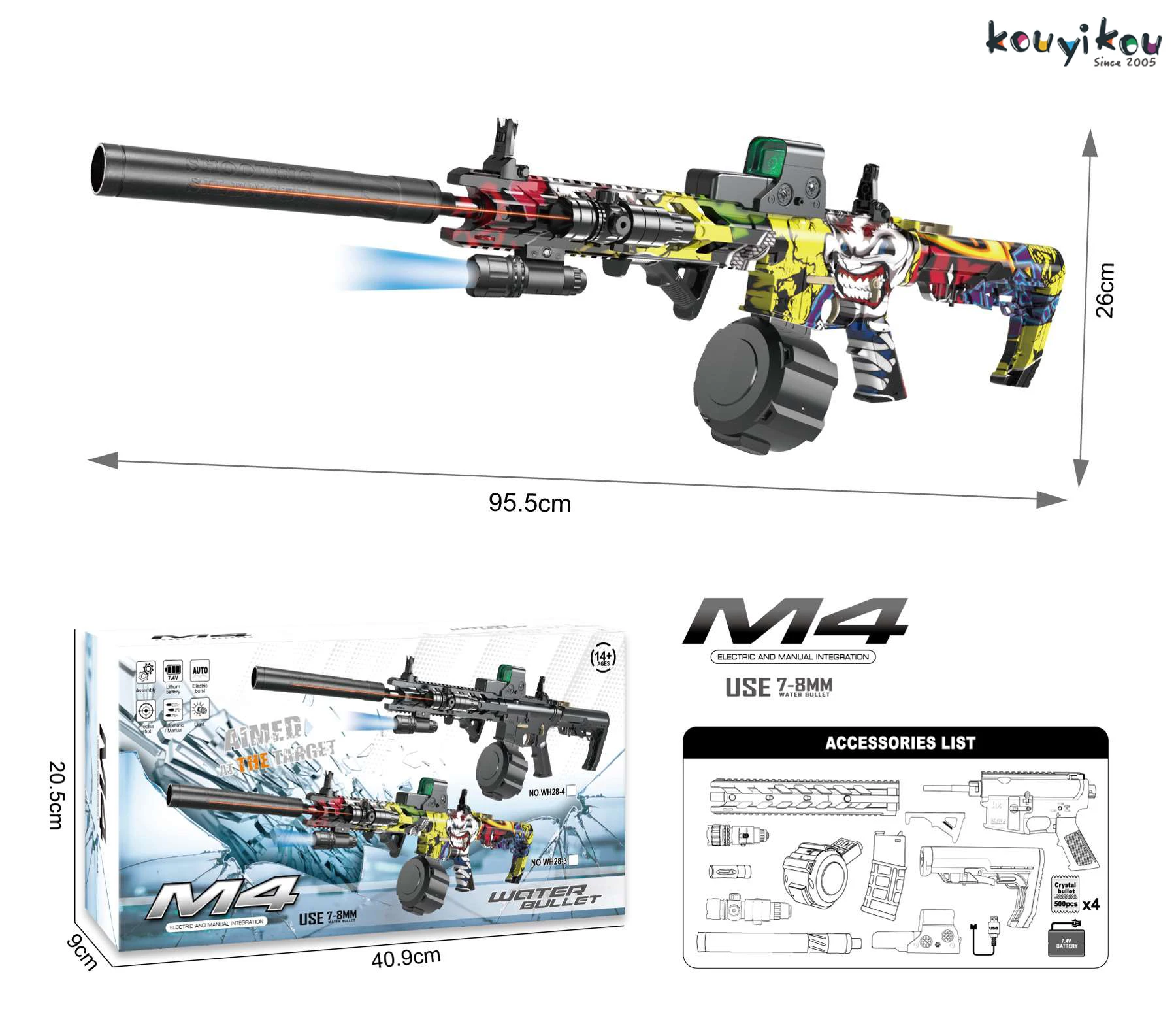 Soft Bullets Electric Water Splatter Gun Orb M416 M4 AKM47 Pistola De ...
