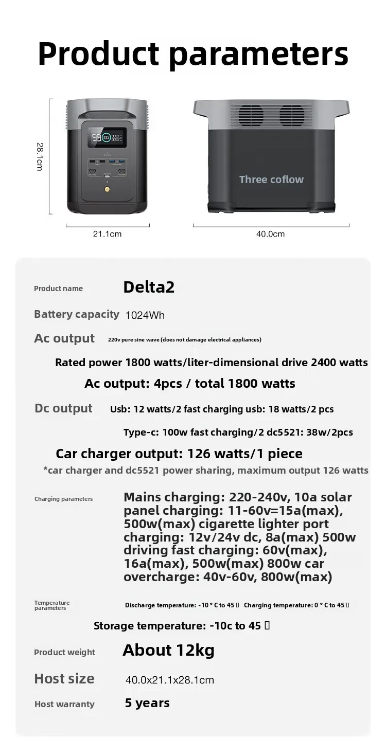 ECOFlow DELTA 2 Portable Power Station for Camping & Outdoor Use OEM