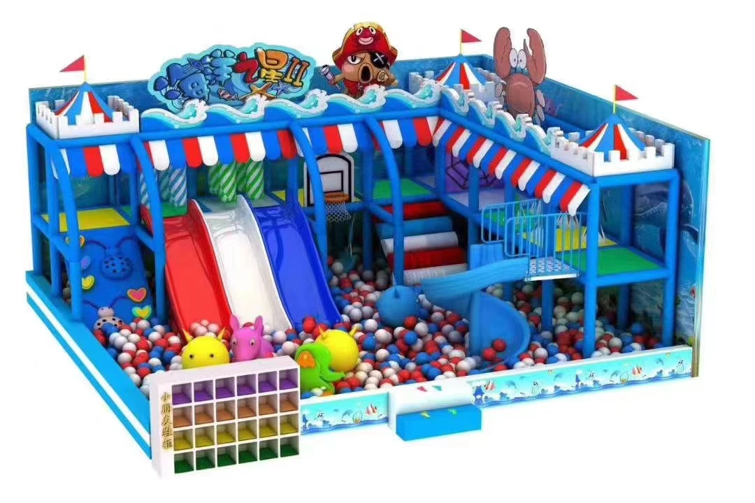 Indoor Playground Naughty Castle Ball Pools Trampoline Park Slide Metal ...