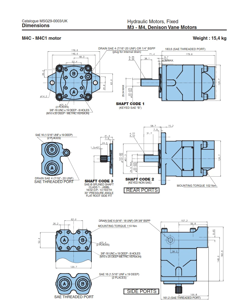 M4D1 Hydraulic Motor - High Pressure Vane Motor for Industry