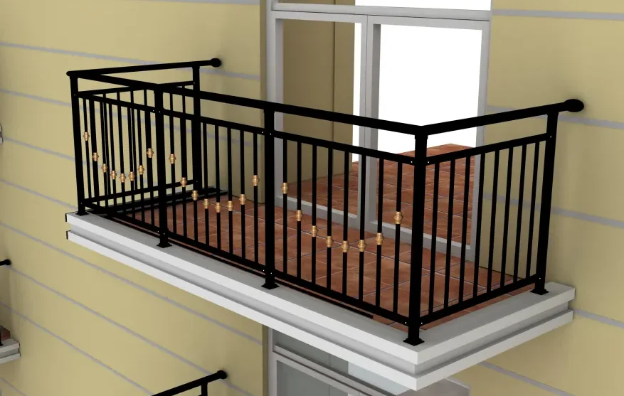 French Wrought Iron Balcony Railing With Galvanized Steel And Aluminum ...