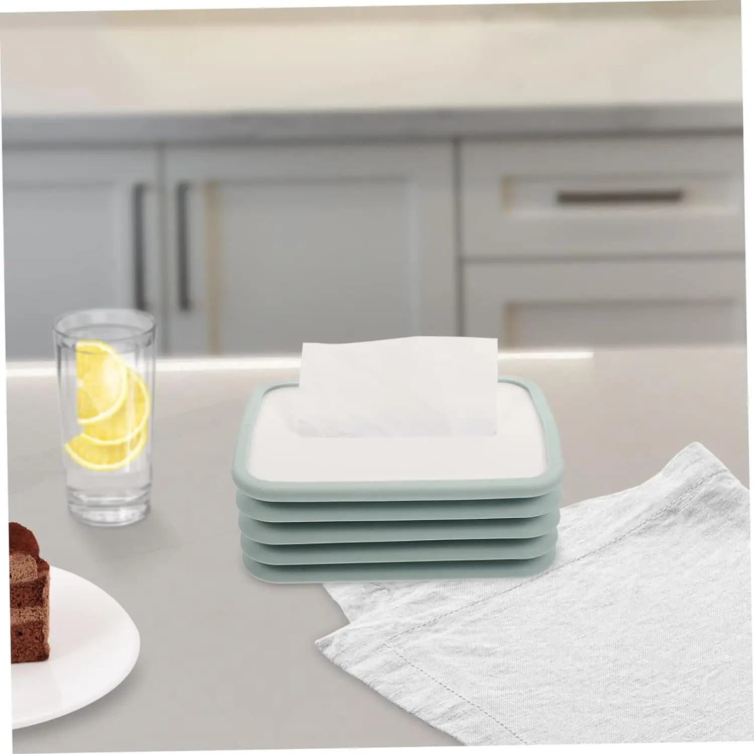 Silicone Folding Tissue Box Rectangular Collapsible Tissue Case Napkin ...