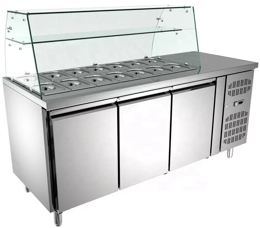 Subway Fast Food 3 Door Table Top Salad Fridge /sandwich Prep Table ...