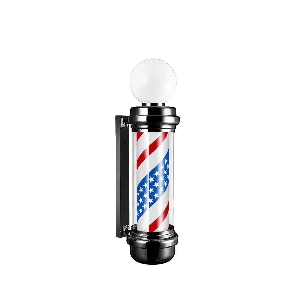 Classic Style Hair Salon Wall-Mounted Barber Shop Pole Sign Lighting
