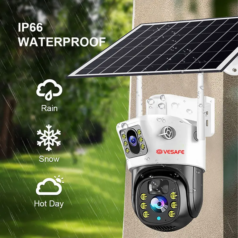VESAFE V380 Outdoor 4G Solar Security Camera - IP66 Weatherproof