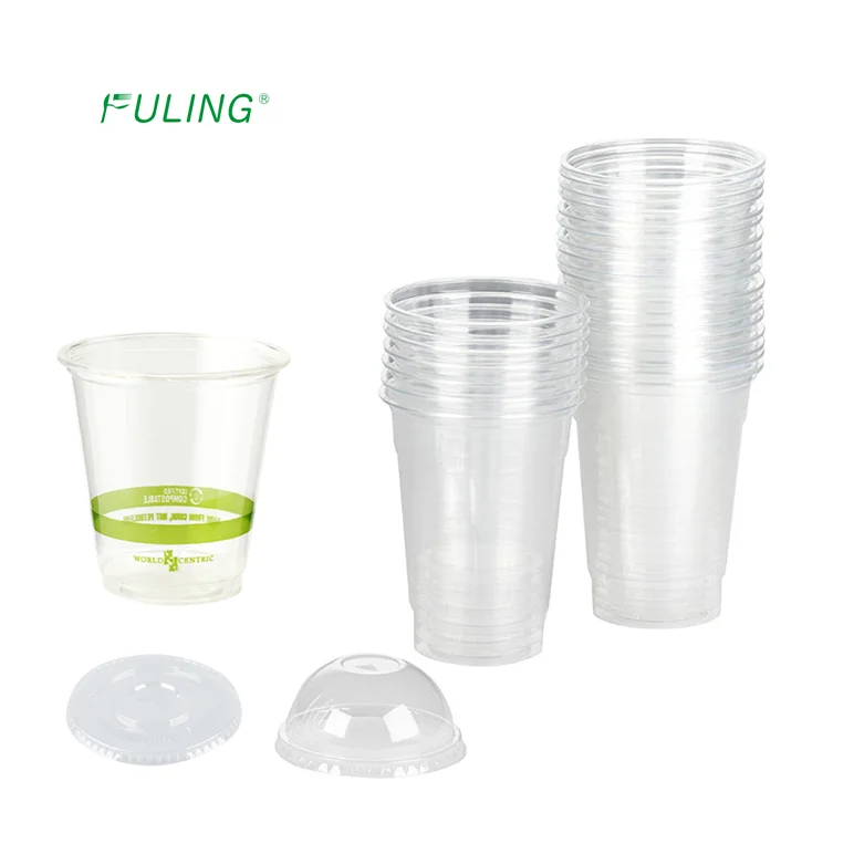 Custom Logo Printing Eco Friendly Compostable Clear Pet Drink Cup ...