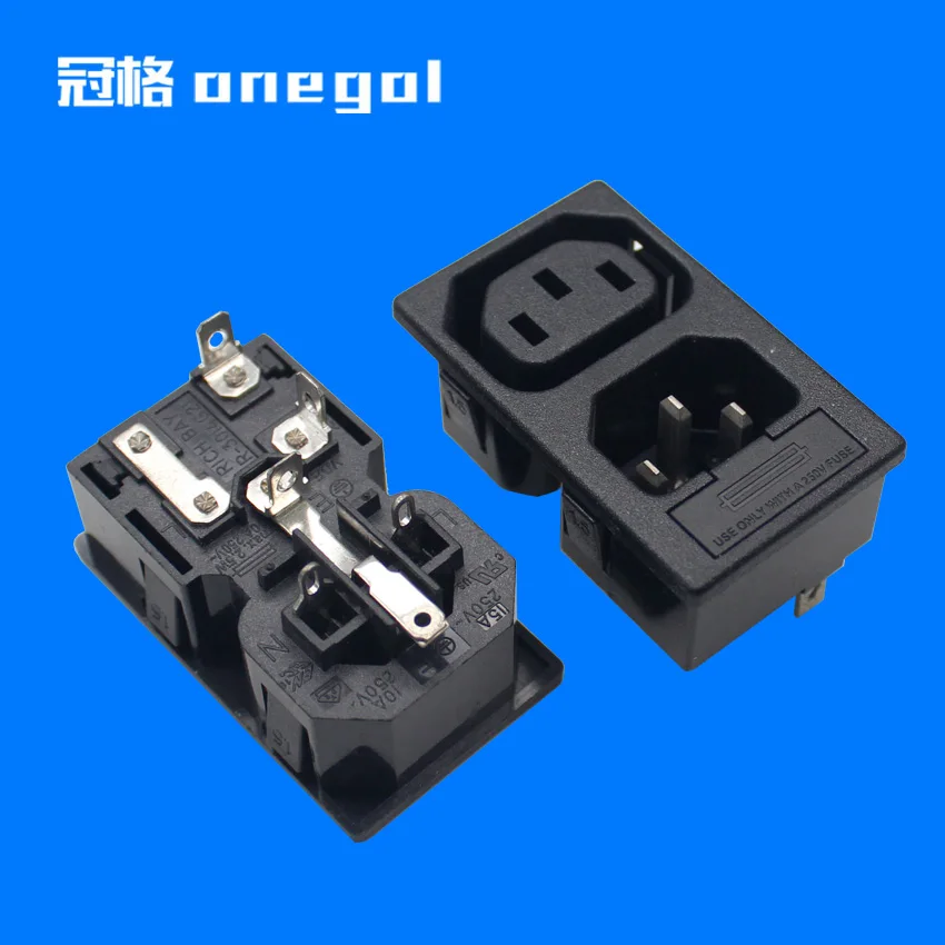 250v 10a 3 Pin Panel Mount Power Connector C13 C14 Socket - Buy C13 C14 ...