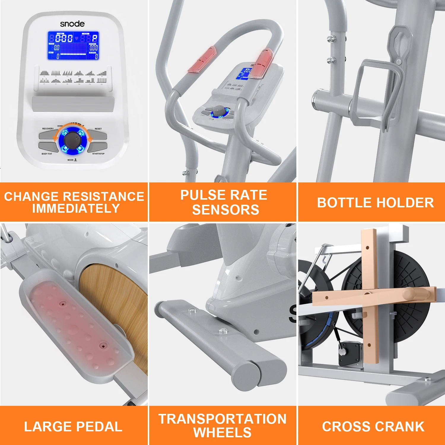 Snode E25 Indoor Cycling Bike Fitness Equipment Elliptical Cross ...