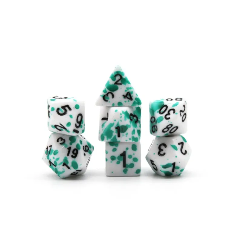 Blood Splatter Blue Polyhedral Acrylic Dice Set for D&D