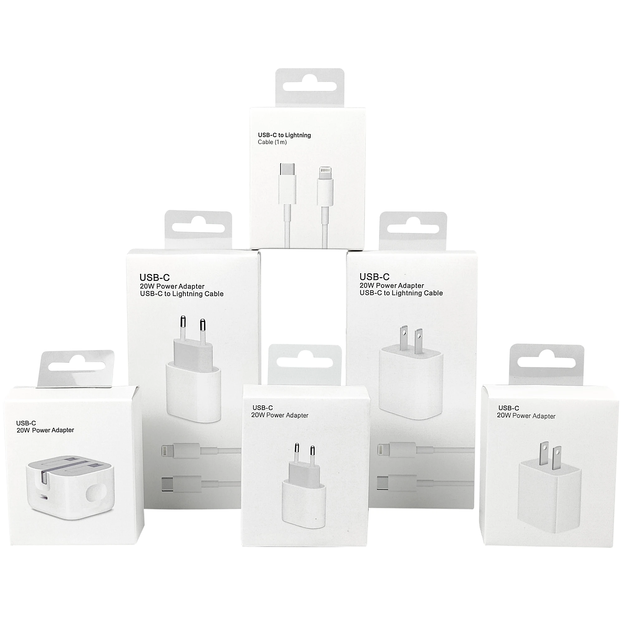 Oem Pd 20w Type C Charger Adapter Eu Us Uk Plug 1 1.5 2 M Lightning Cable Fast Charging Usb Wall ...