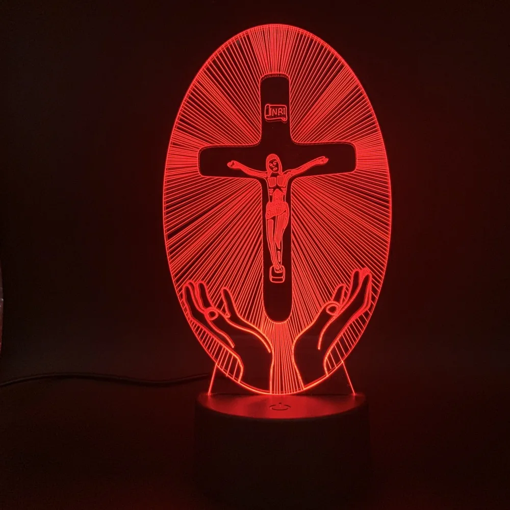 Christianity Led Night Light Office Jesus Station Of Religion The Cross ...