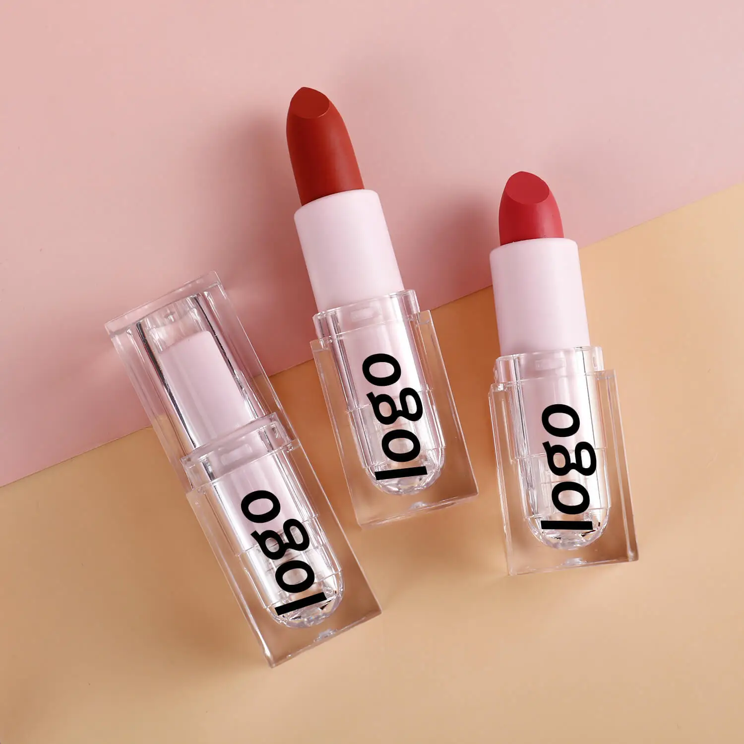 Neutral Matte Velvet Square Tube Lipstick Transparent Shell Multi-Color ...