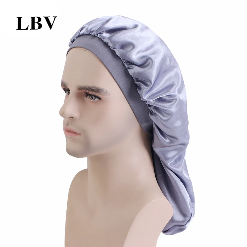 Mens Braid Bonnets Custom Satin Long Hair Sleeping Cap Double Layer ...