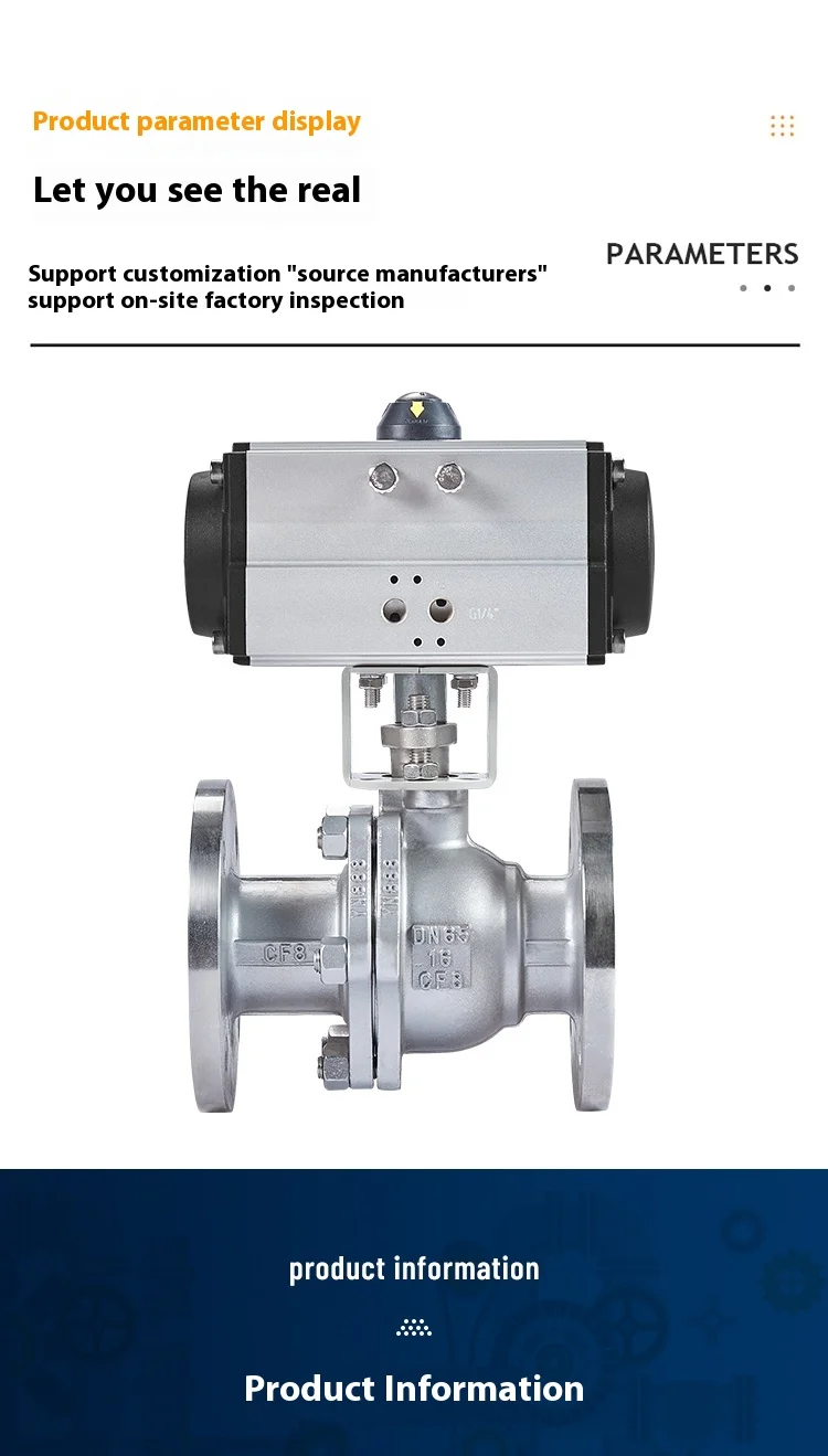 Q641F-16P Pneumatic Ball Valve Stainless Steel Cast High Temperature Steam Flange Explosion ...