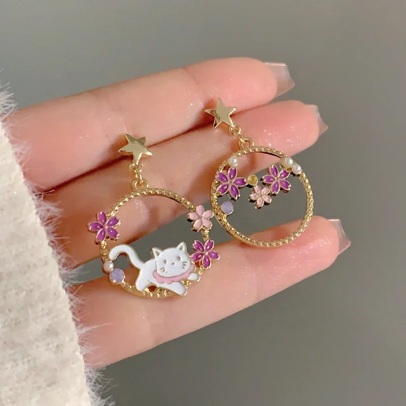 Color Contrast Asymmetrical Cute Little Animal Earrings Beautiful ...