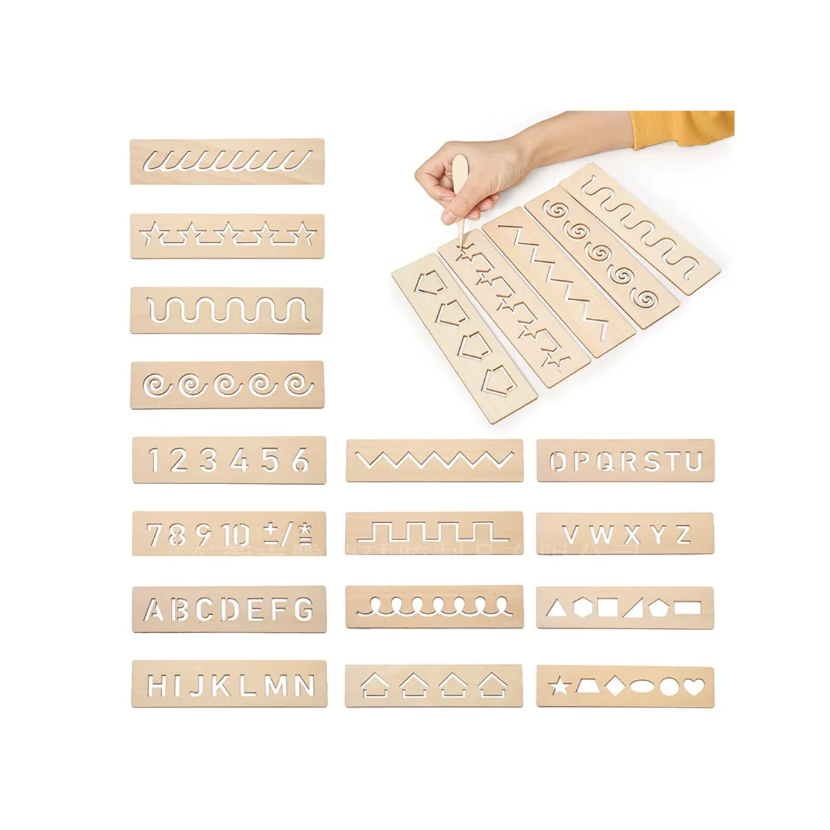 Montessori Wooden Alphabet Tracing Board Children's Educational Toy ...