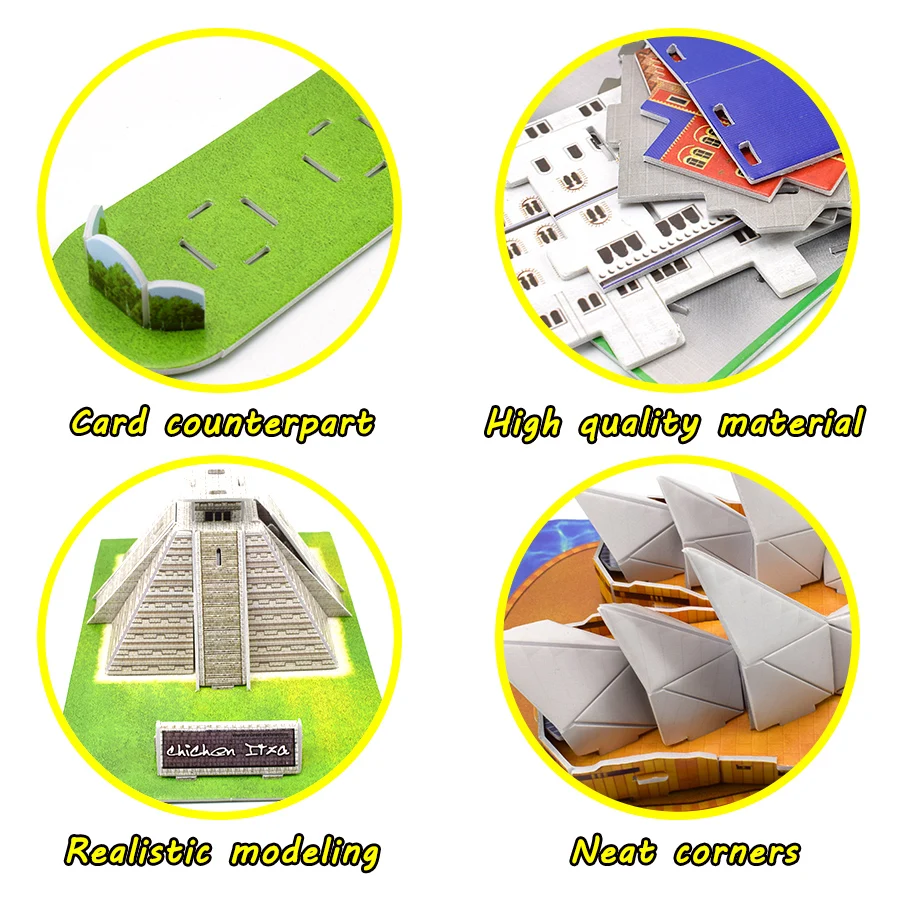 Kids Toys Cardboard 3d Paper Building Puzzle Model Toys World Souvenir ...