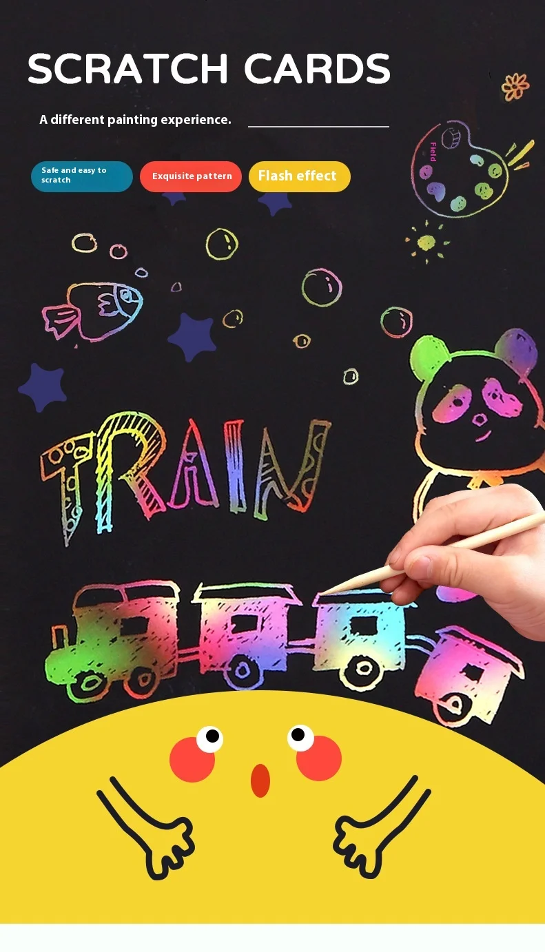 Wholesale Children Dazzling Colorful Diy Fun Scratch Painting Creative ...