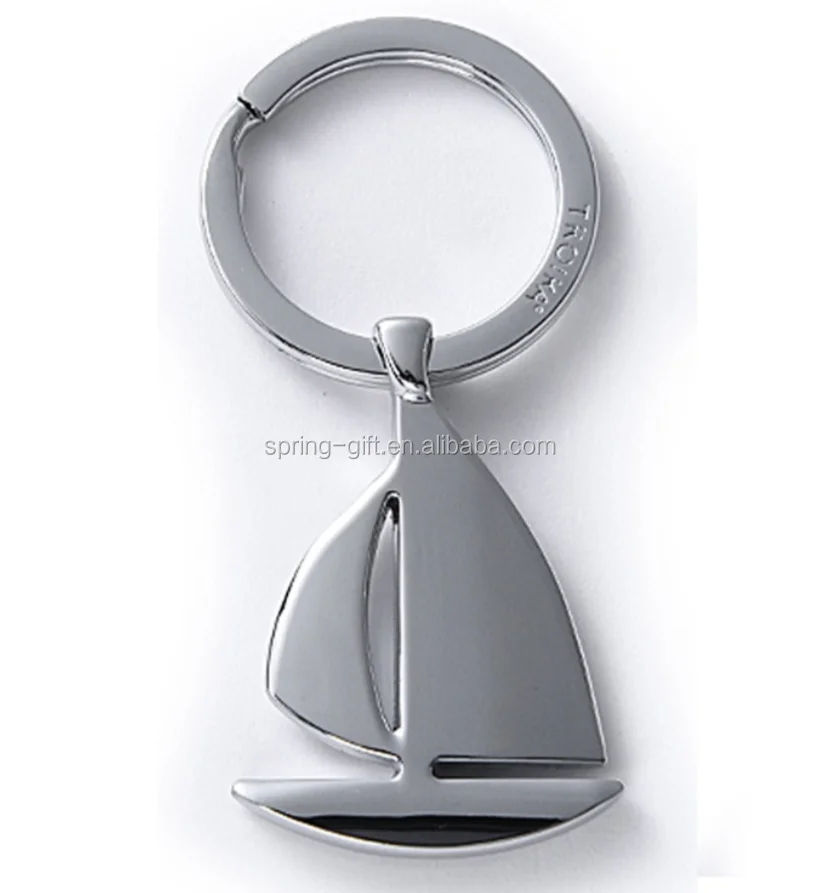 Metal Sailing Boat Keychain - Zinc Alloy Sailboat Ring