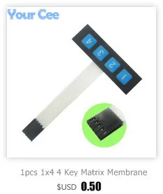 1X5 Matrix Keyboard - 5 Numeric Keys with LED Membrane