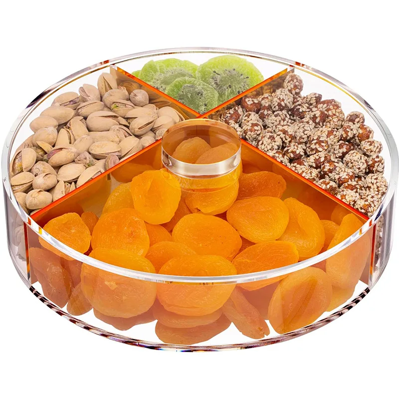 Factory Custom Round Acrylic Snack Candy Storage Box Nut Gift Box with ...