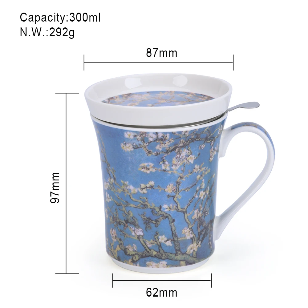 New Design Ceramic Tea Mug With Lid And Strainer Filter For Gift - Buy ...