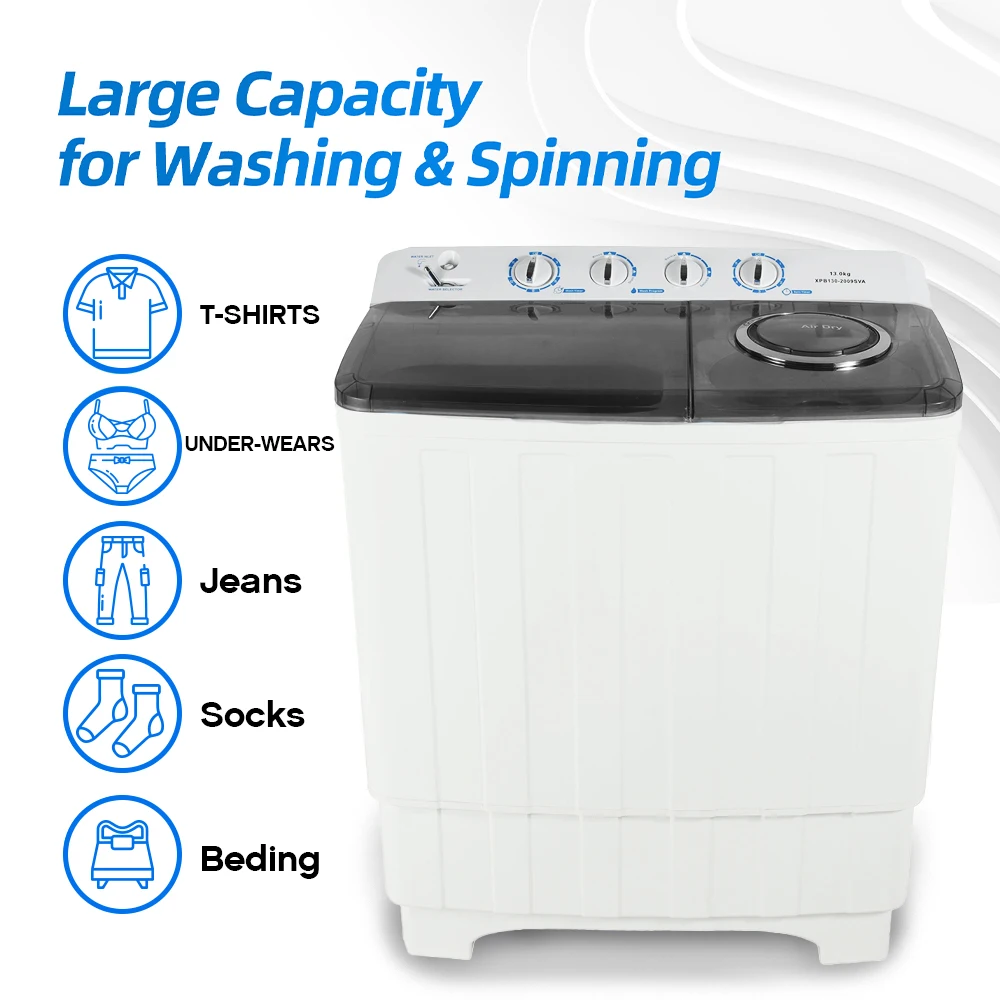 Portable 13kg Large Capacity Top-load Smart Electric Semi-automatic ...