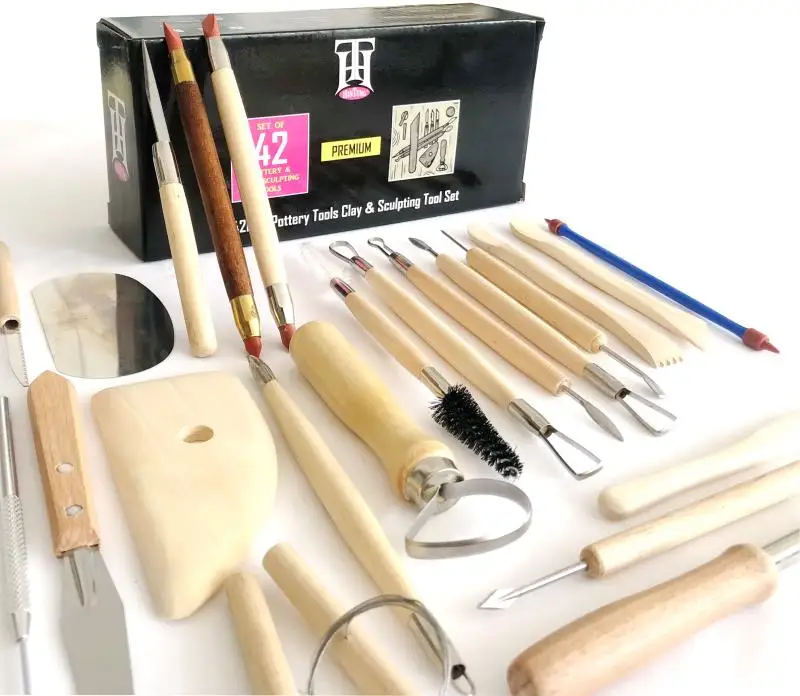 42pcs Wooden Clay Modeling Tools Set With Colorful Box - Buy Pottery ...