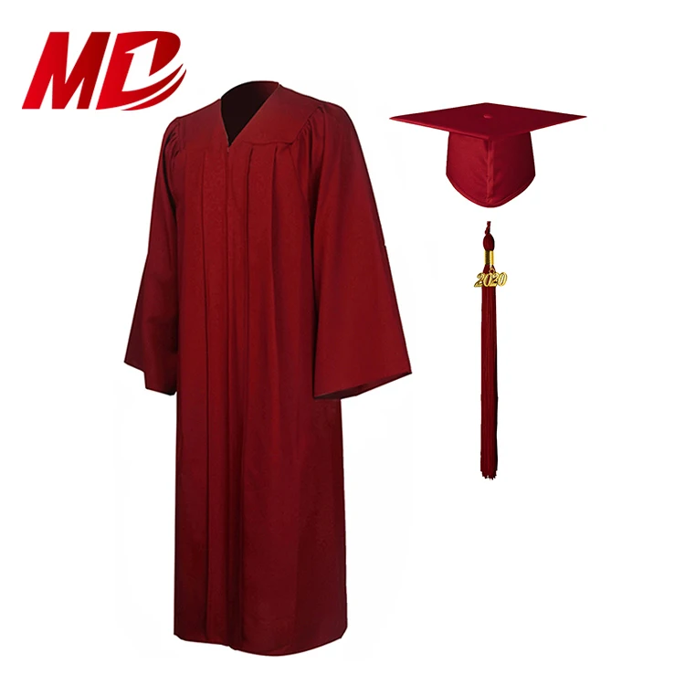 University Matte Red Toga Adult Graduation Gown With Cap And Tassel ...