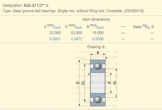 B22-27 C3 Automobile Alternator Bearing - Precision & Durability