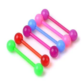 Black Plastic Acrylic Tongue Rings Piercing Jewelry - Buy Acrylic ...